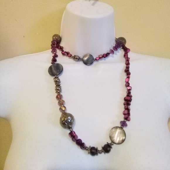 Vintage | Jewelry | Vintage 99s Glass Beaded Opera Length Necklace ...